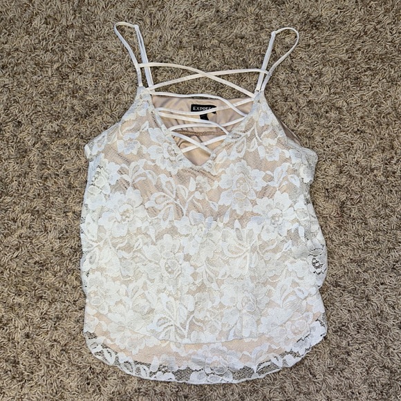 Express | Tops | Express Lacy Cropped Tank Top | Poshmark